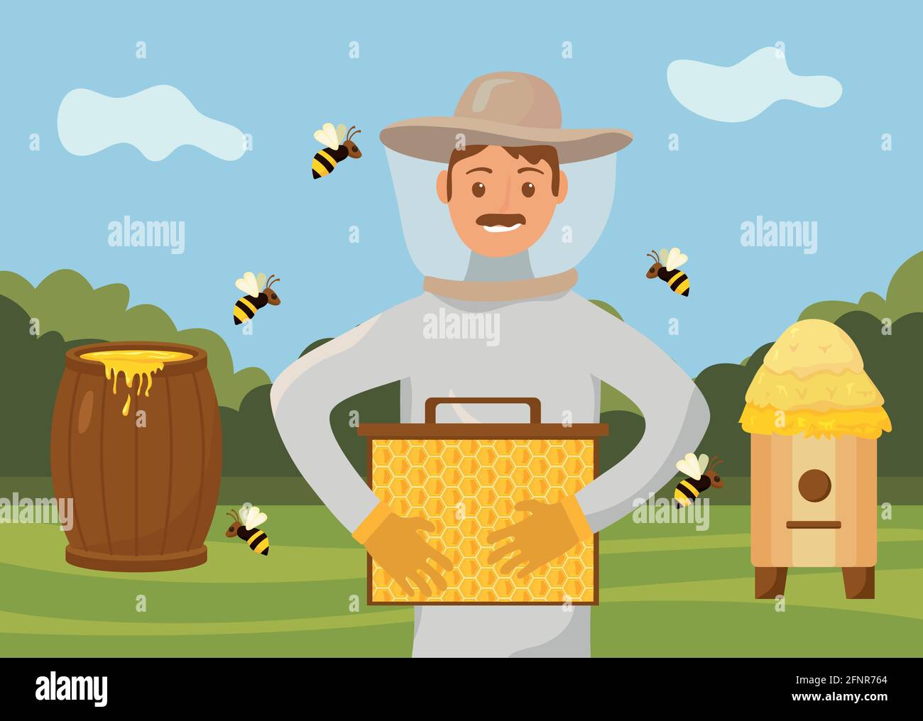 Beekeeper standing Stock Vector Images - Alamy