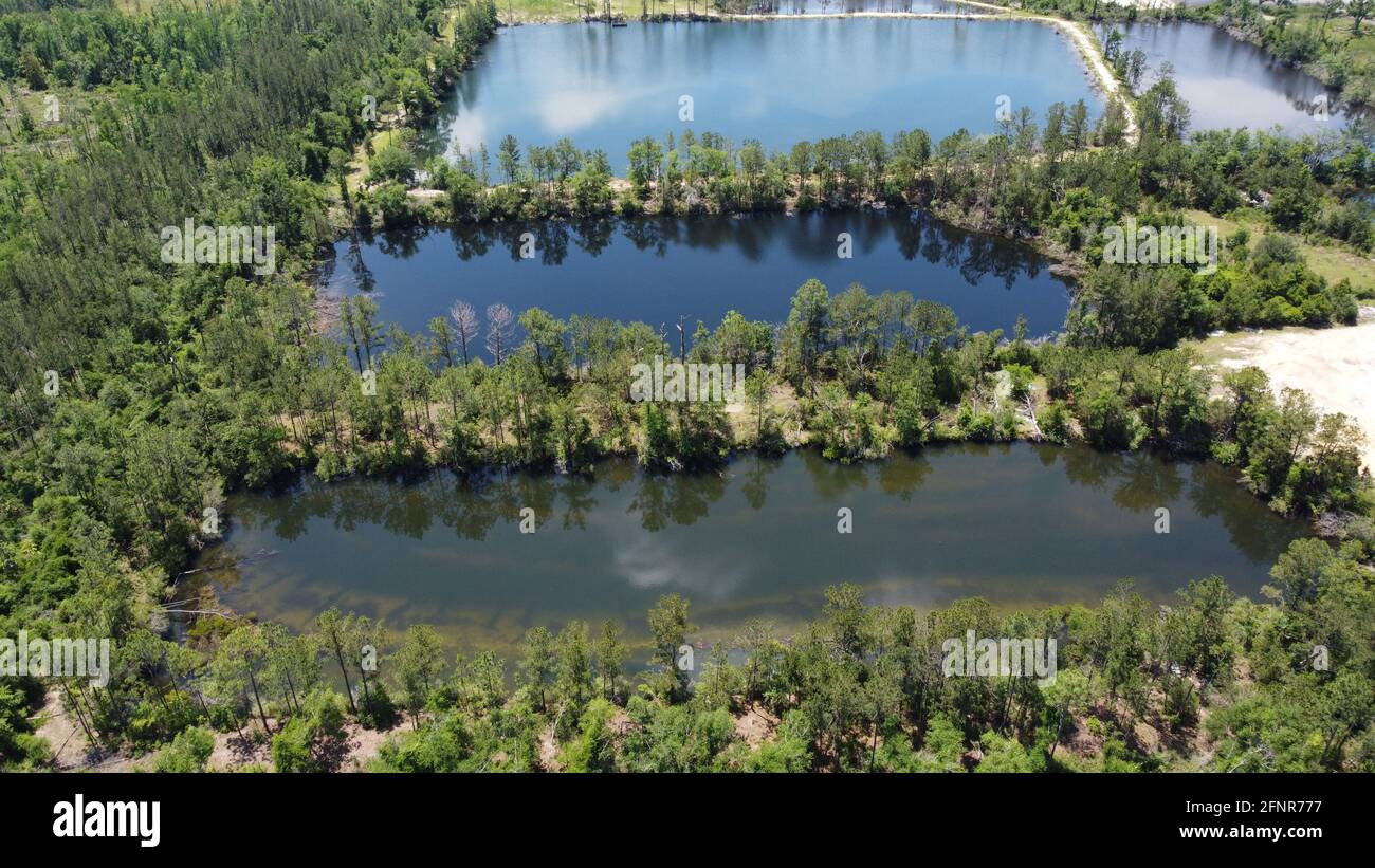 Aerial photo of ponds and lakes in Florida taken by drone in 4k Stock ...