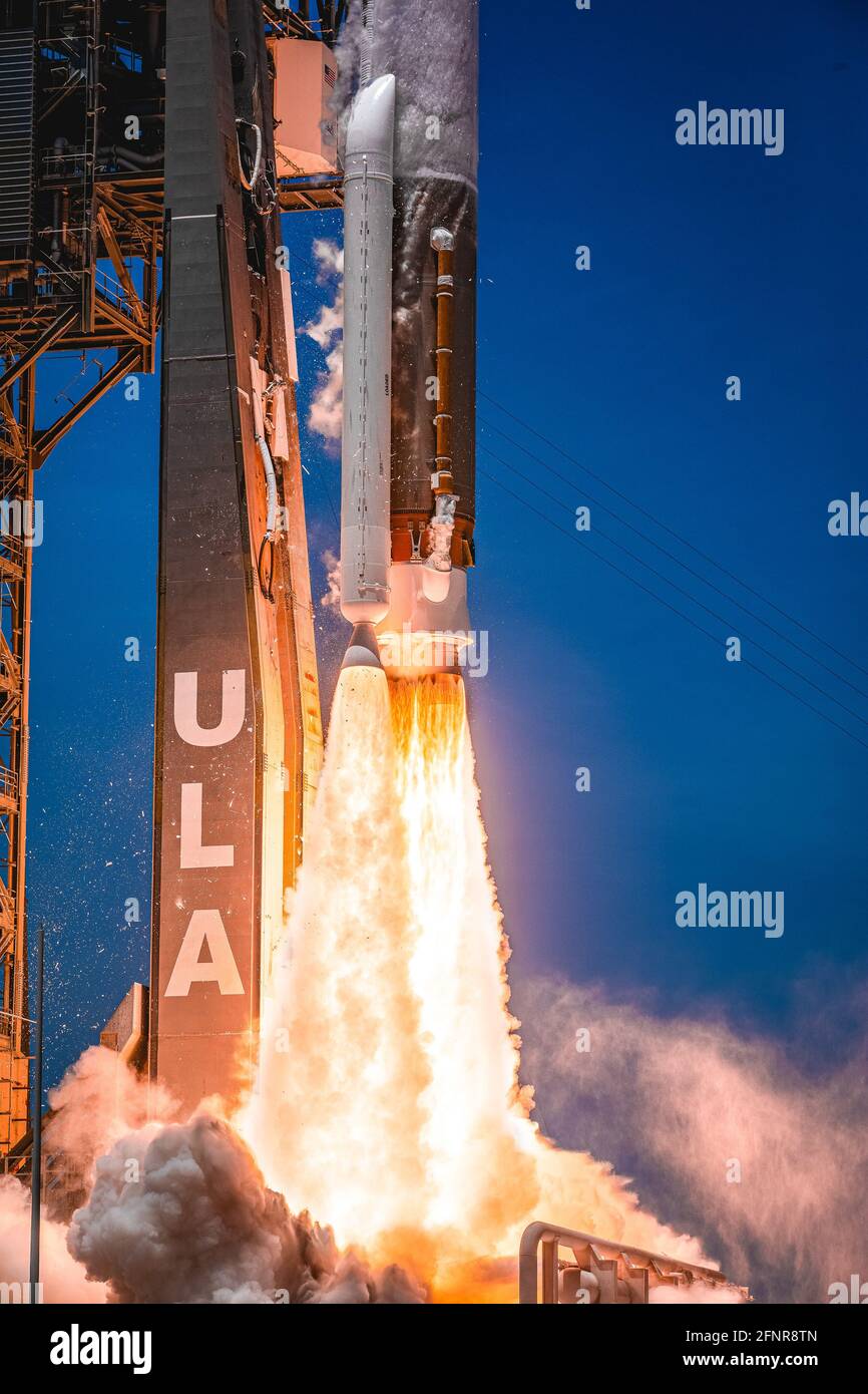 USA. 18th May, 2021. ULA Atlas V launch carrying the SBIRS GEO Flight 5 ...