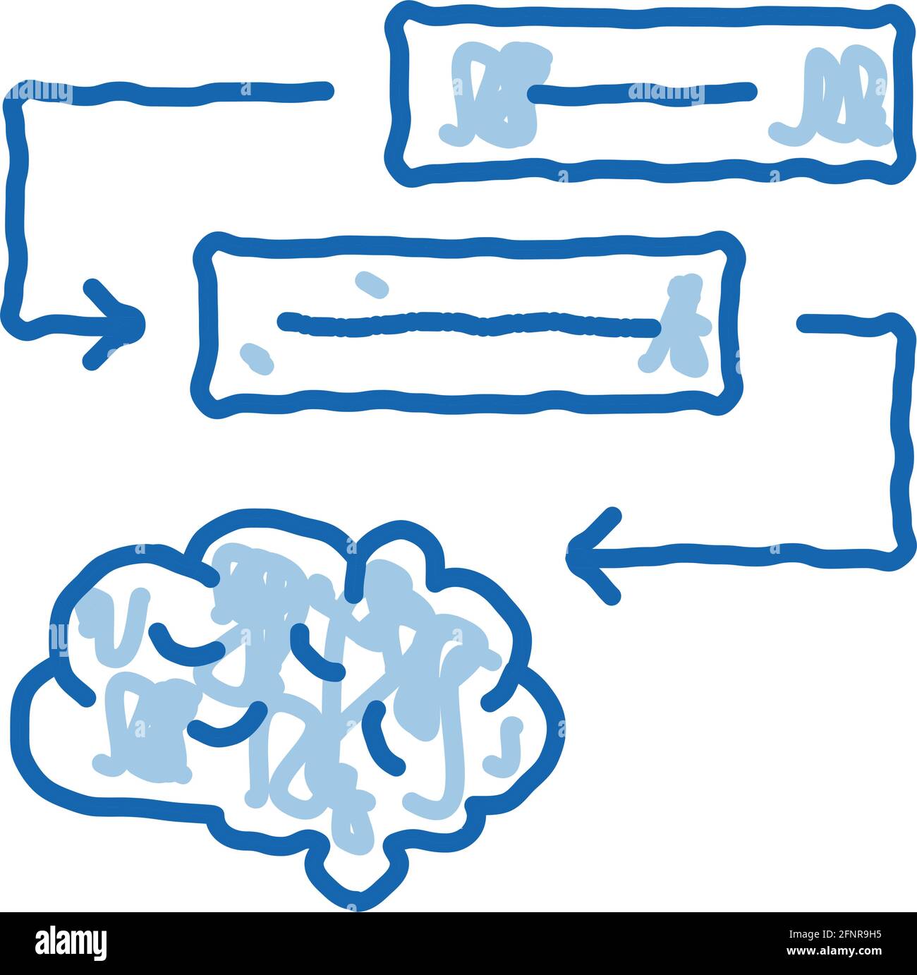 thinking tasks administrator doodle icon hand drawn illustration Stock ...