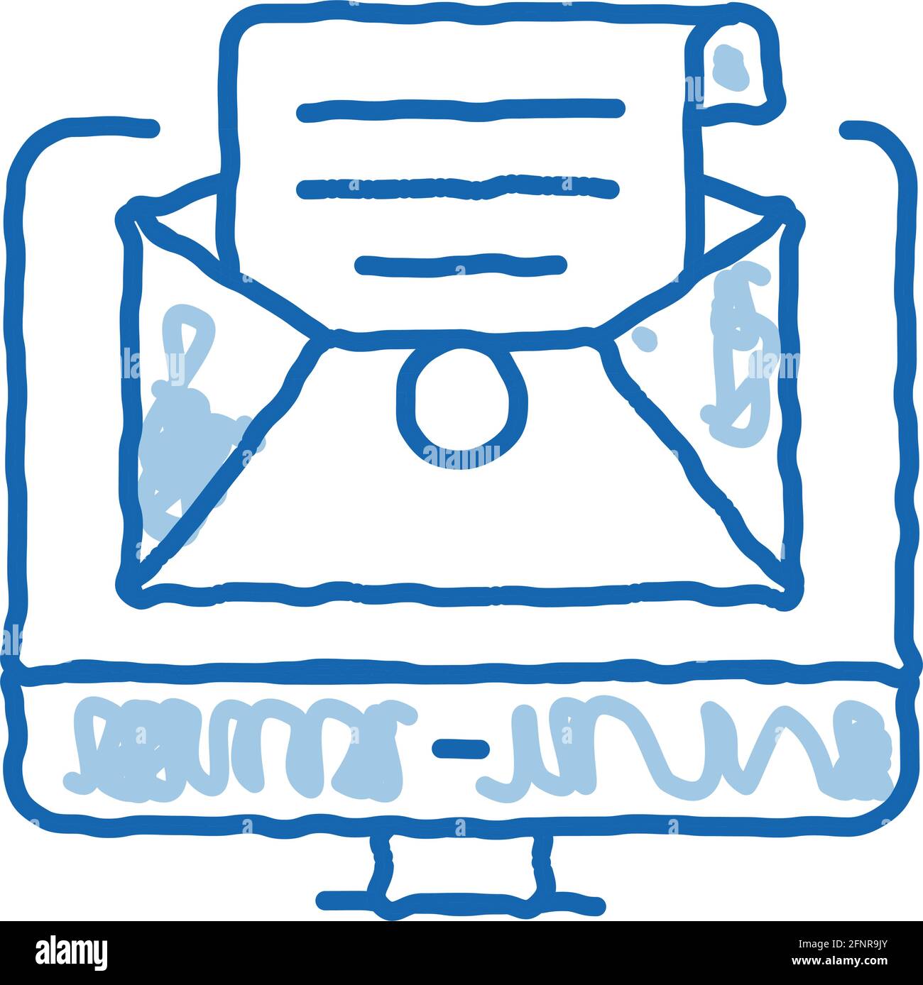 accept incoming mail administrator doodle icon hand drawn illustration ...