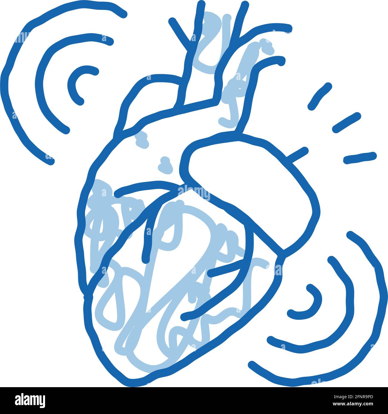 heart attack doodle icon hand drawn illustration Stock Vector Image ...