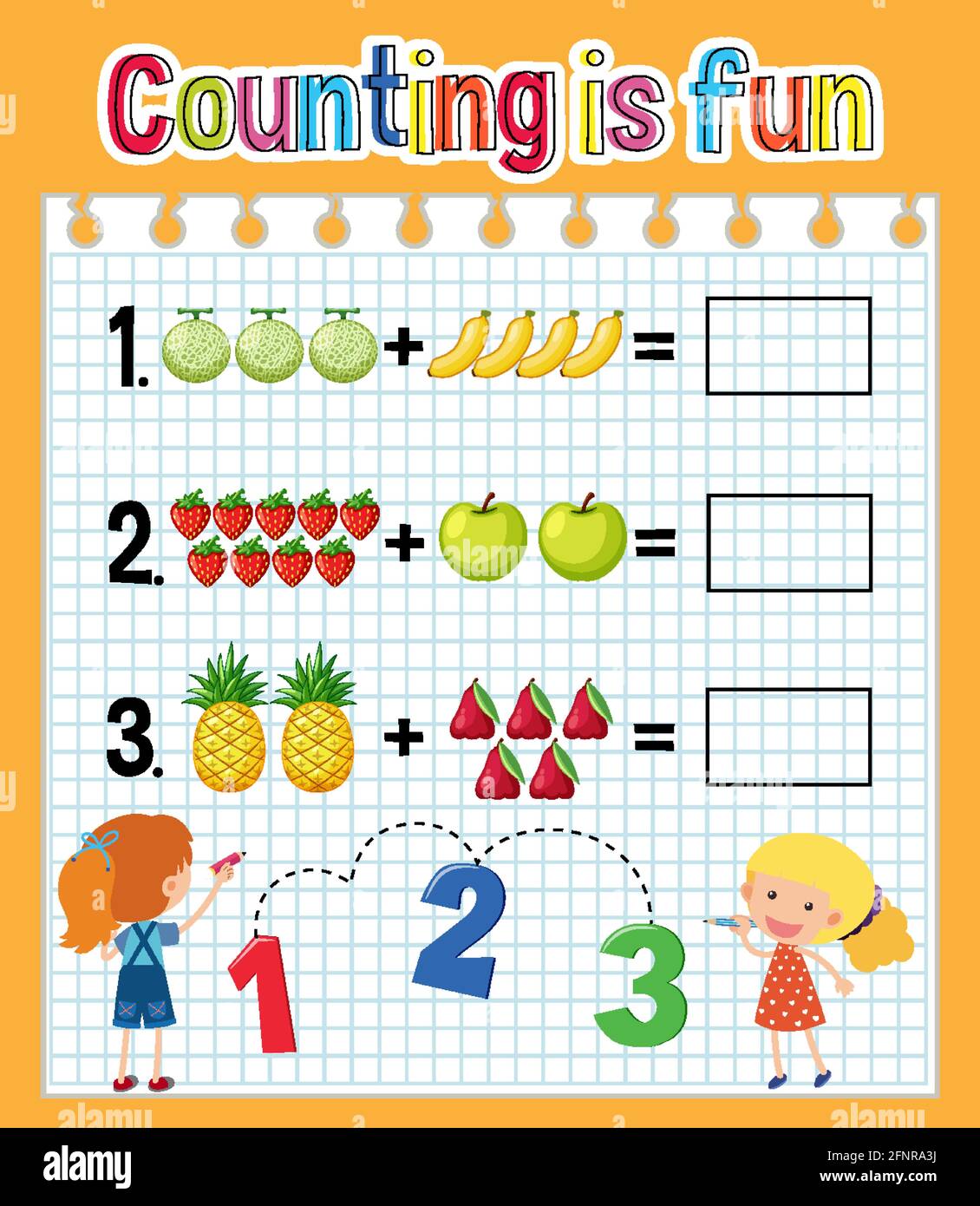 Math count number worksheet illustration Stock Vector Image & Art - Alamy