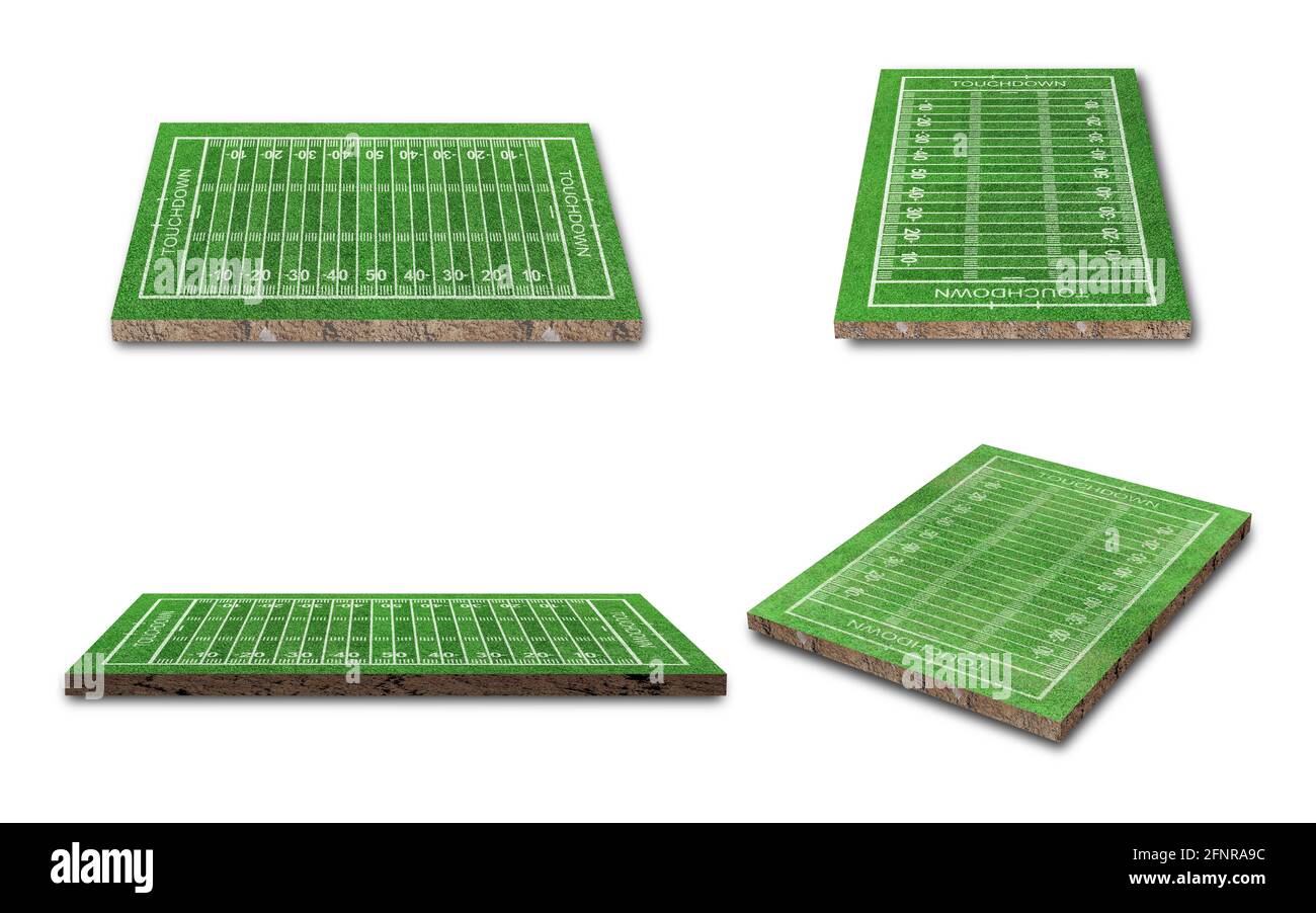 American football field collection isolated on white background ...