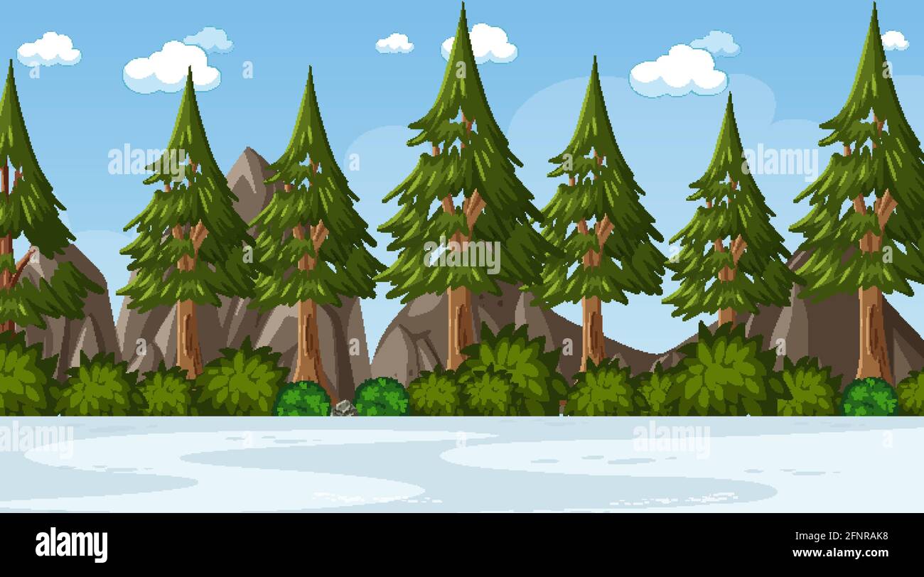 Empty nature park landscape scene illustration Stock Vector Image & Art ...
