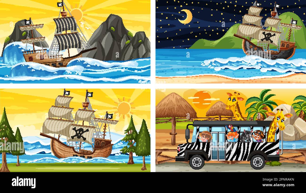 Tour pirate ship Stock Vector Images - Alamy