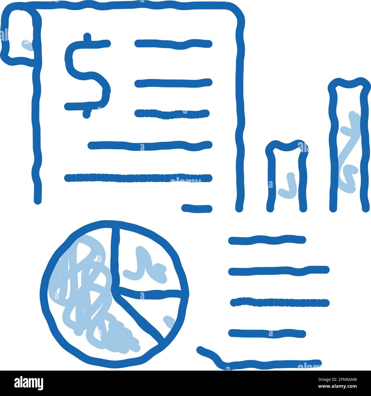 financial chart of audit doodle icon hand drawn illustration Stock ...