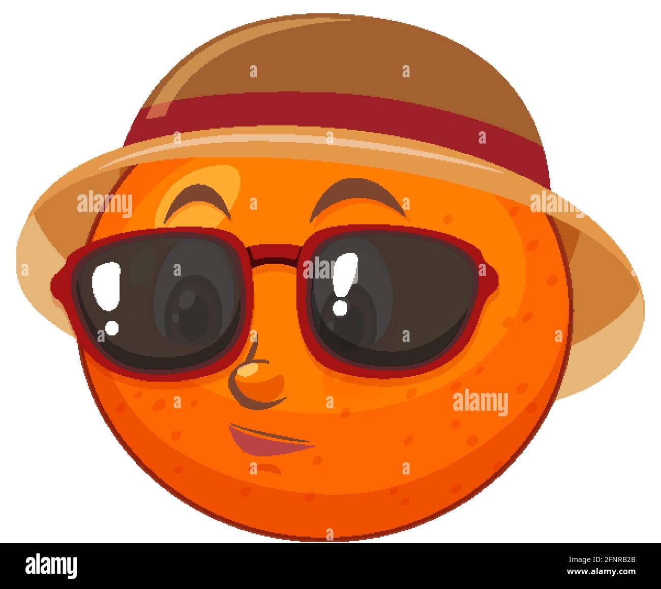 Orange cartoon character with facial expression illustration Stock ...