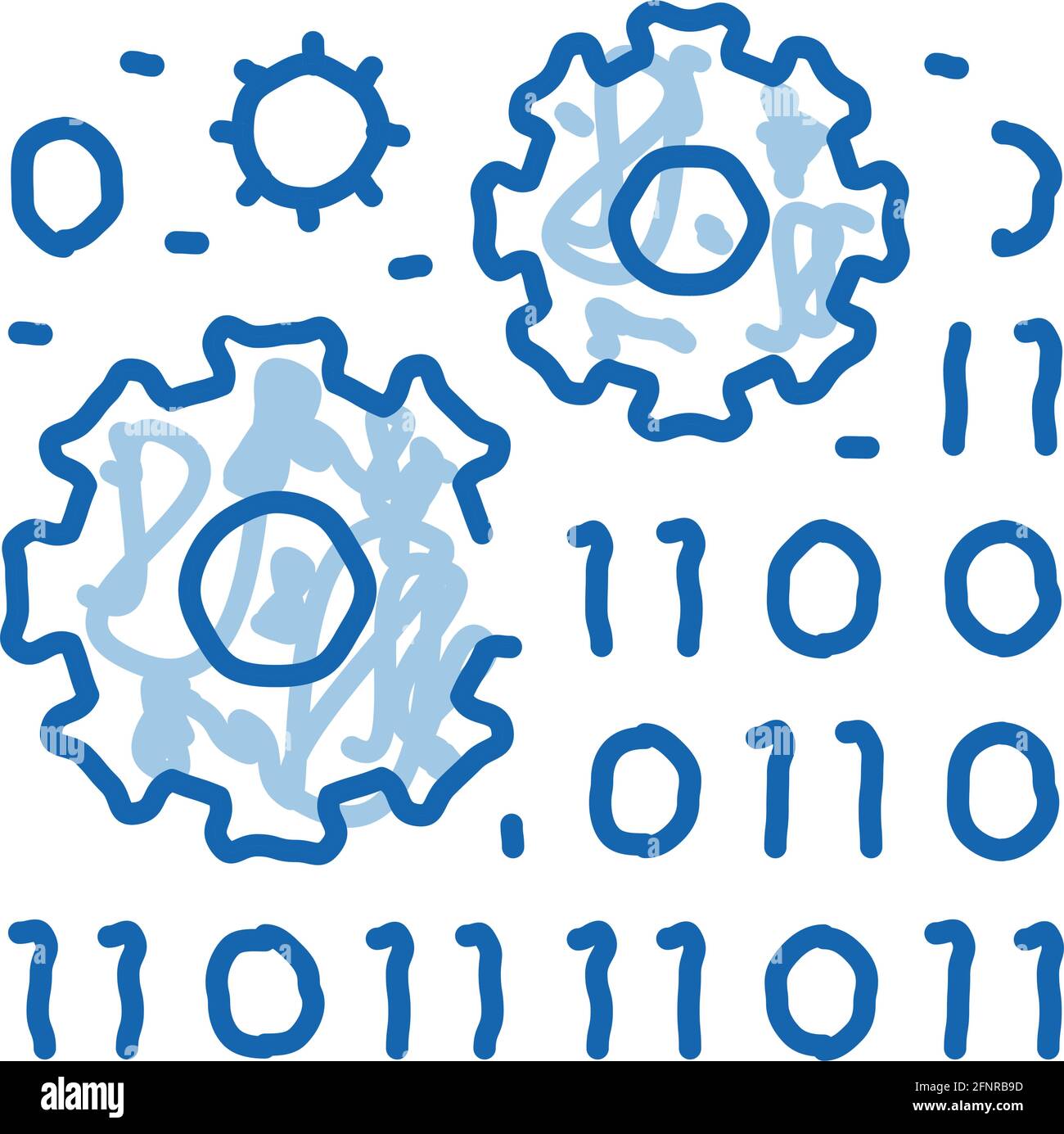 programming and coding process of machine learning doodle icon hand ...
