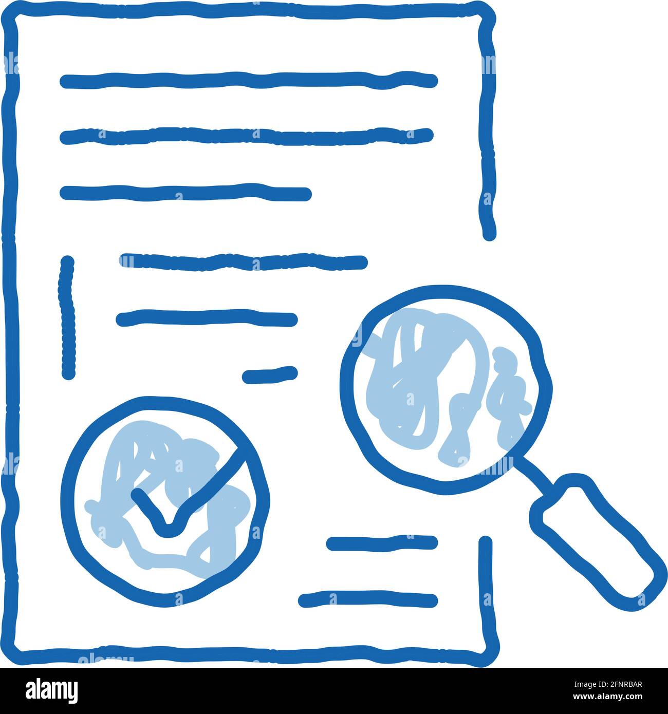 researching and approve license doodle icon hand drawn illustration ...