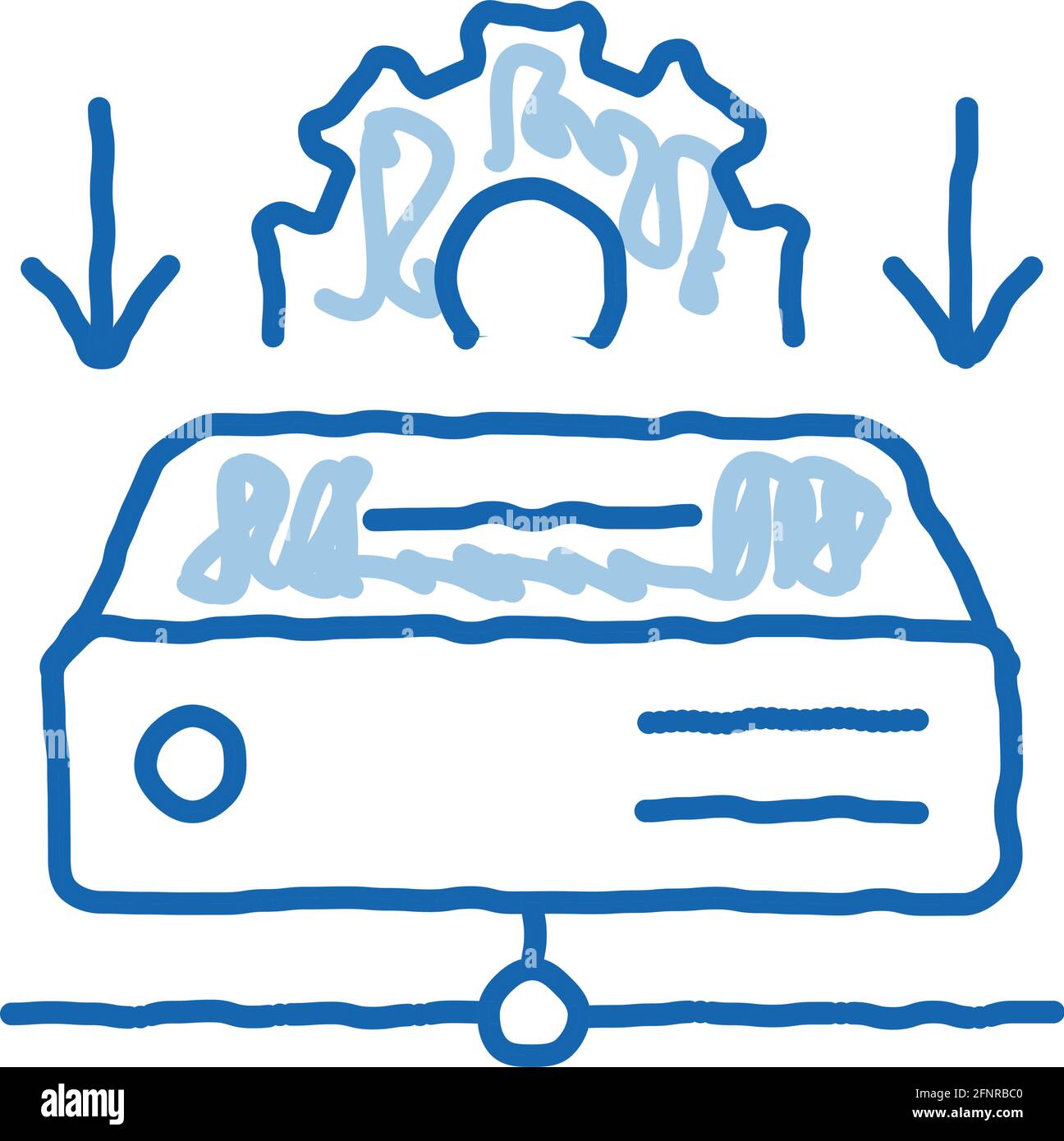 download process of machine learning doodle icon hand drawn ...
