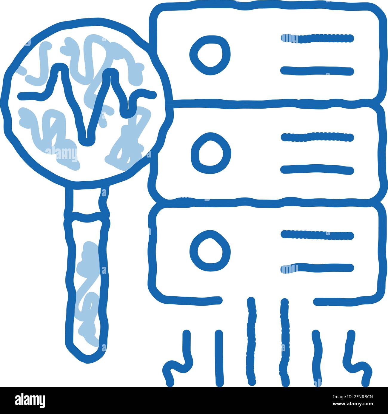 analyze of machine learning doodle icon hand drawn illustration Stock ...