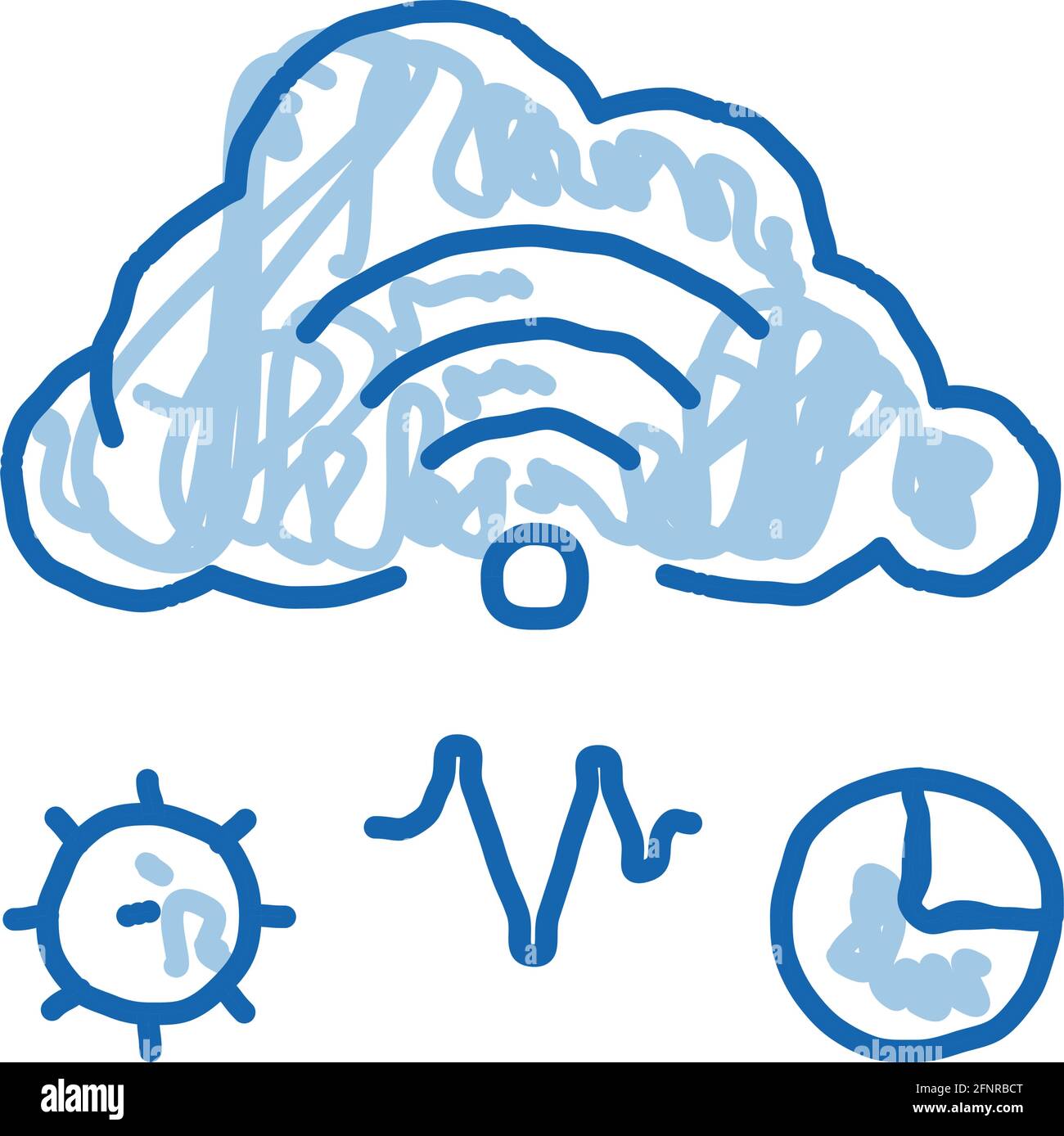 cloud computing and machine learning doodle icon hand drawn ...