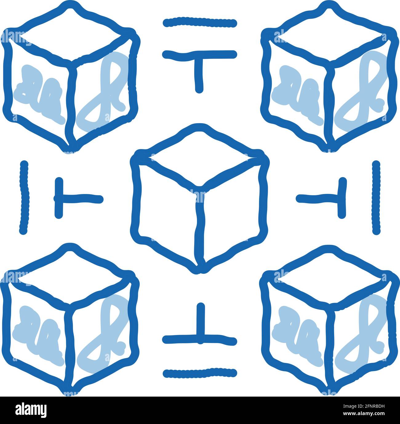 3d machine learning doodle icon hand drawn illustration Stock Vector ...