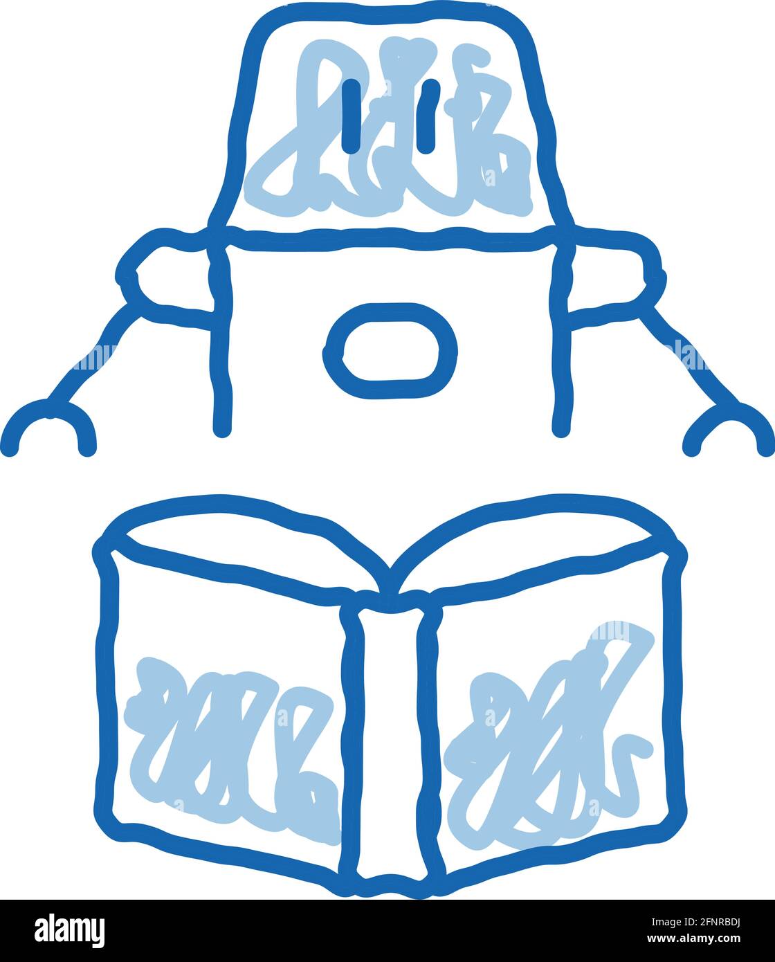 robot automatic solution doodle icon hand drawn illustration Stock ...