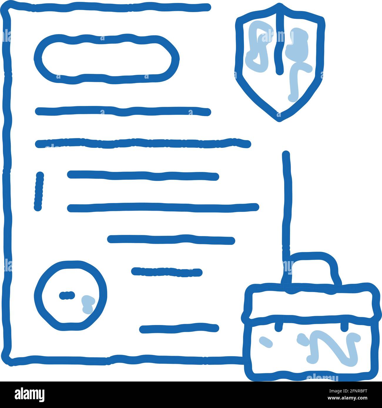 insurance policy doodle icon hand drawn illustration Stock Vector Image ...