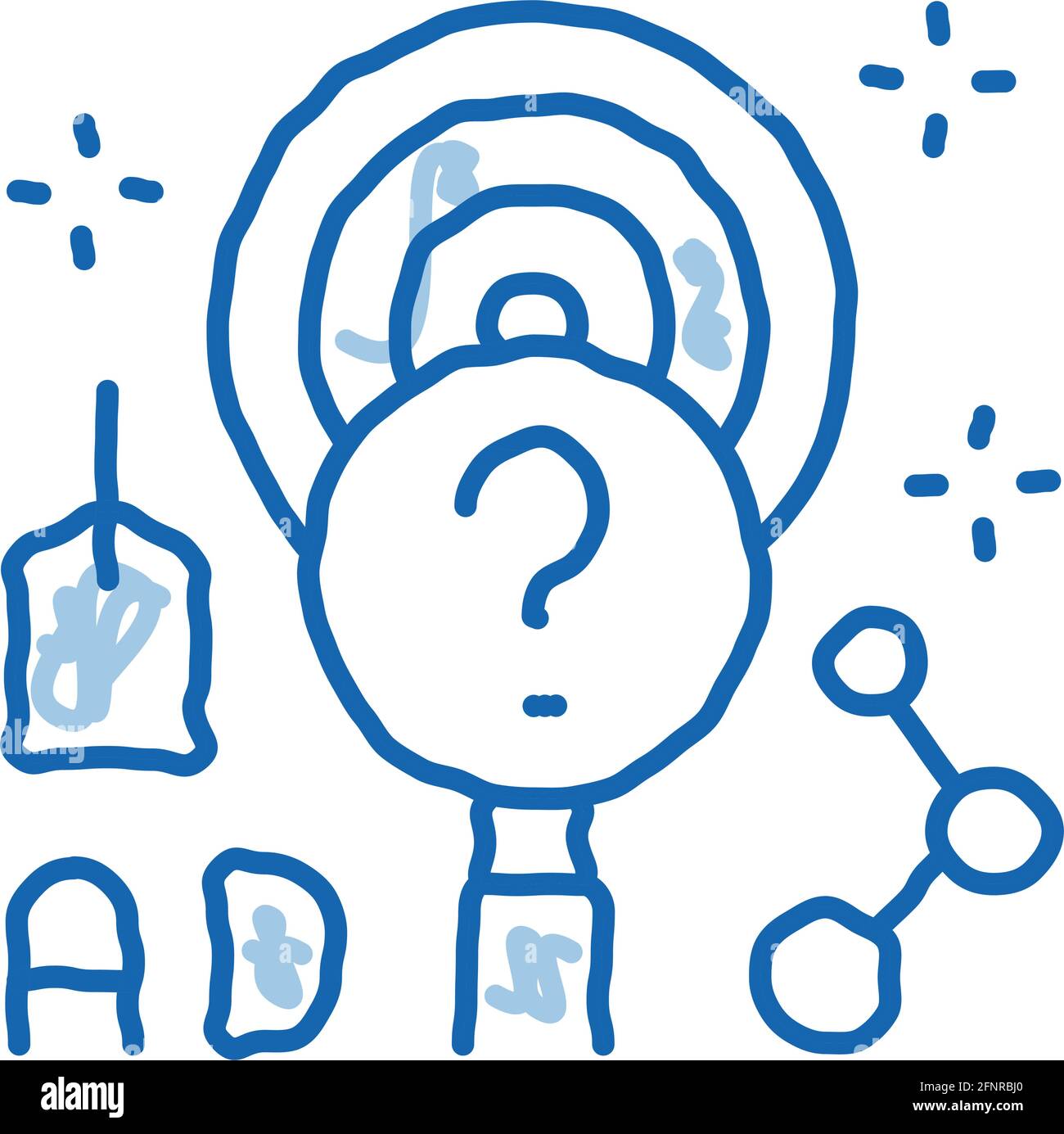 marketing researcher doodle icon hand drawn illustration Stock Vector ...