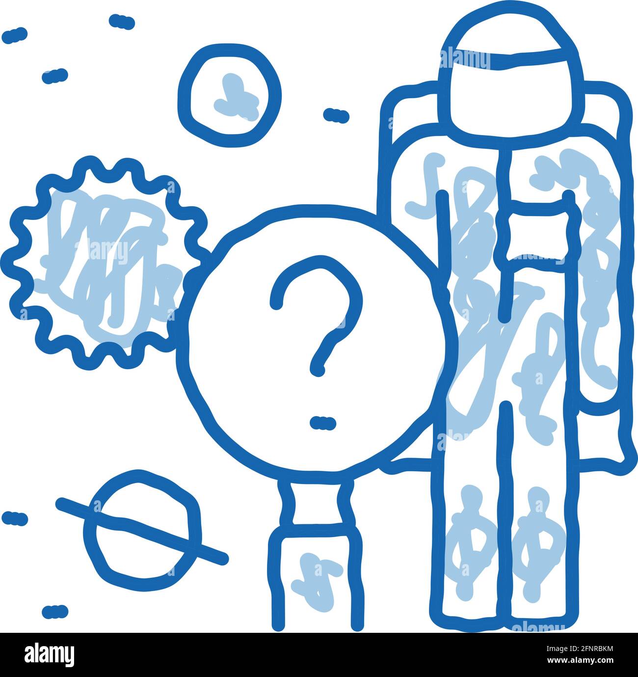 space researcher doodle icon hand drawn illustration Stock Vector Image ...