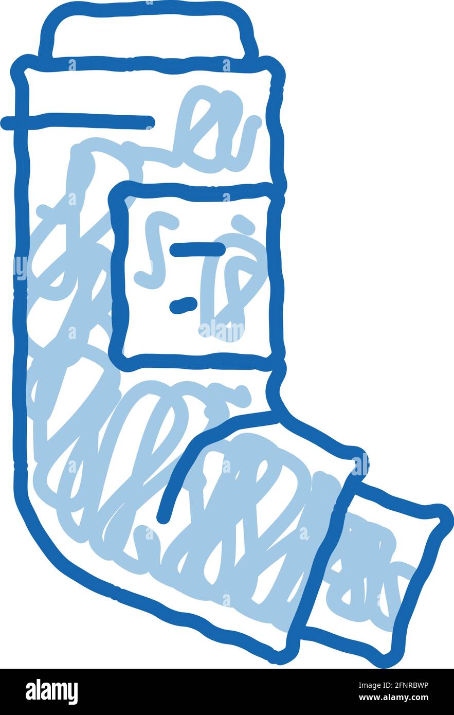 inhaler asthma treatment tool doodle icon hand drawn illustration Stock ...