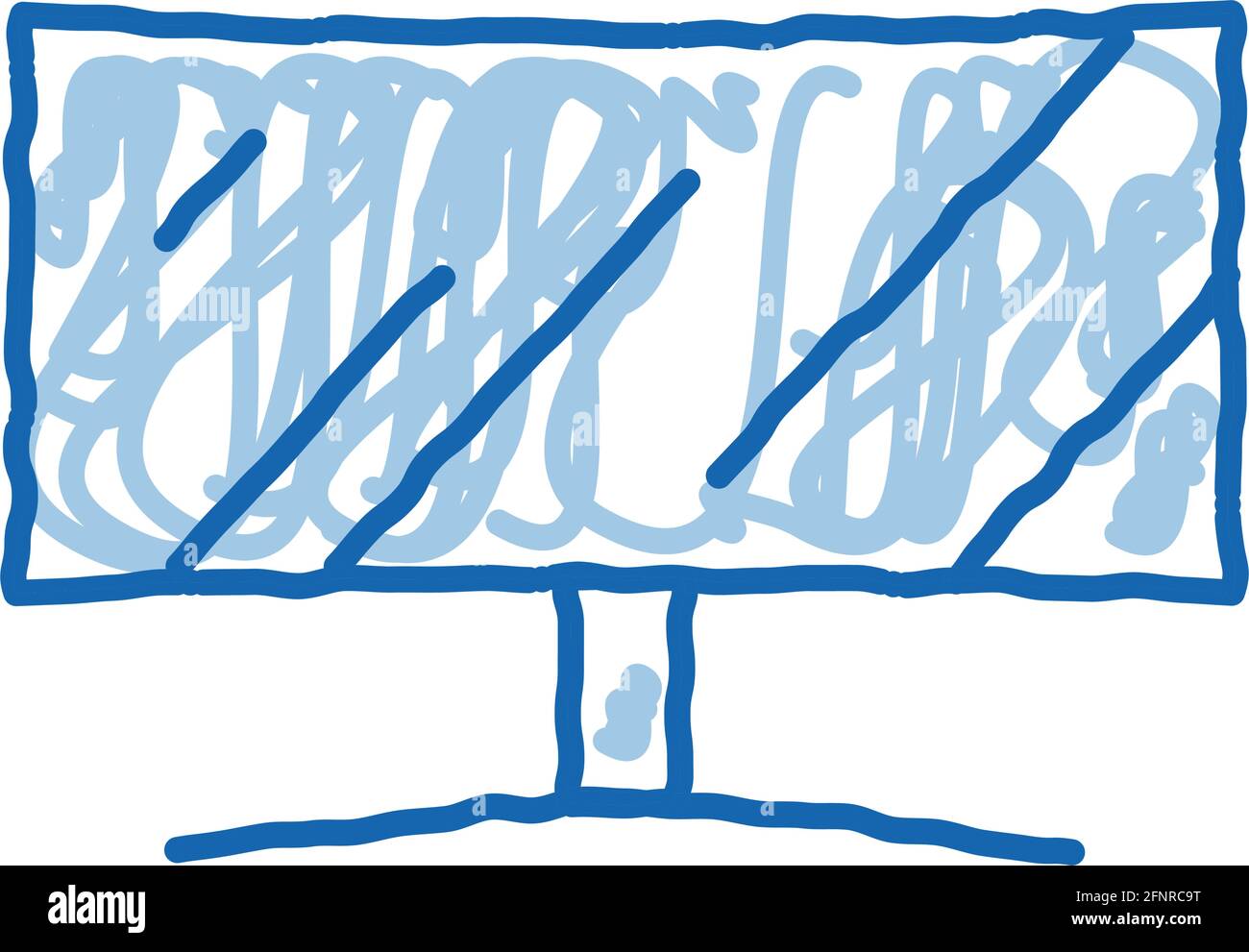 monitor screen computer doodle icon hand drawn illustration Stock ...