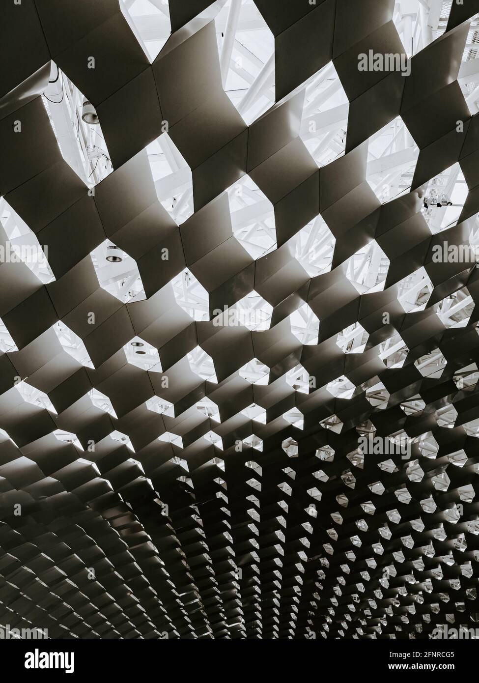 Ceiling of a building with contemporary architectural design Stock ...