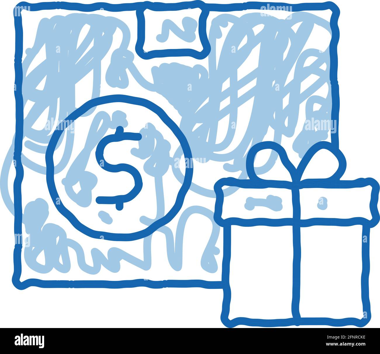 delivered order and present doodle icon hand drawn illustration Stock ...