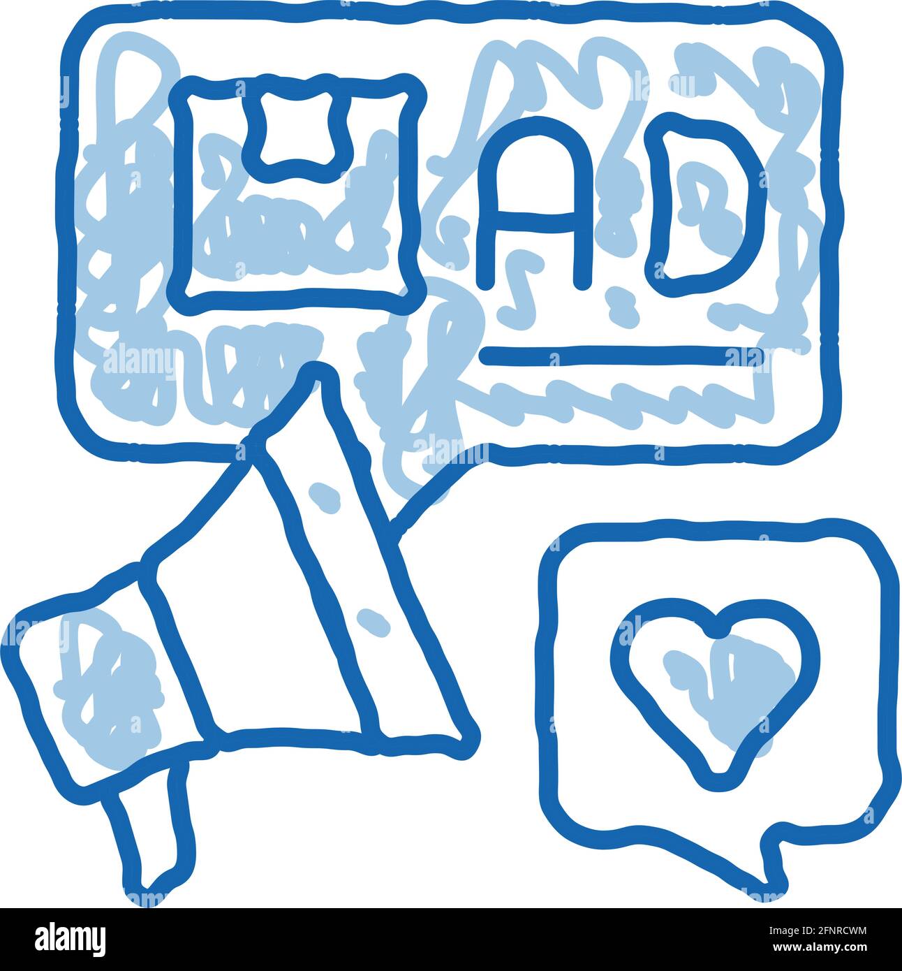 advertisement marketing company product doodle icon hand drawn ...