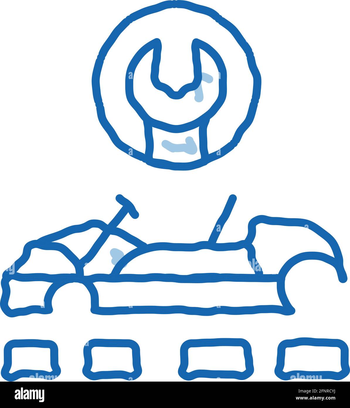 repair kart doodle icon hand drawn illustration Stock Vector Image ...