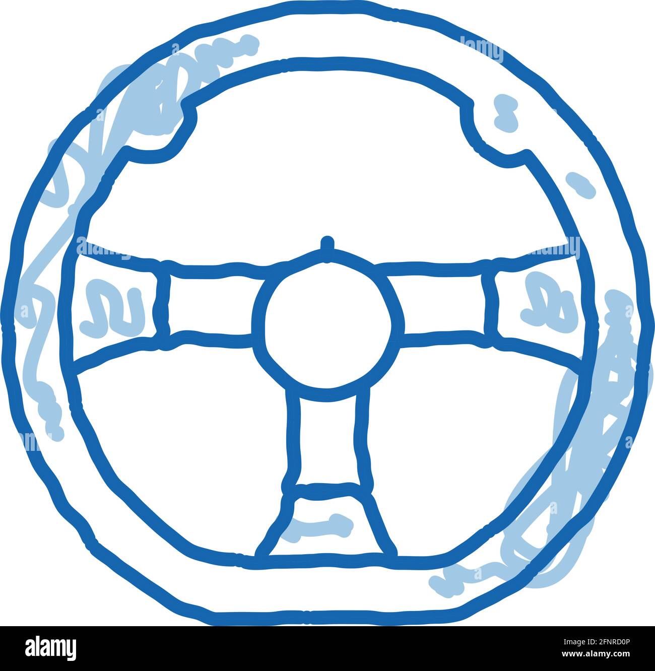 steering wheel doodle icon hand drawn illustration Stock Vector Image ...