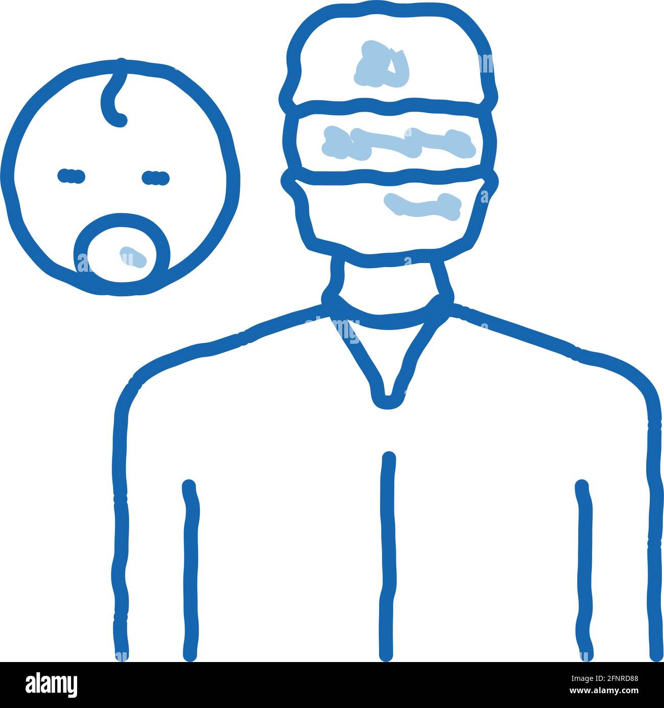 obstetrician doctor doodle icon hand drawn illustration Stock Vector ...