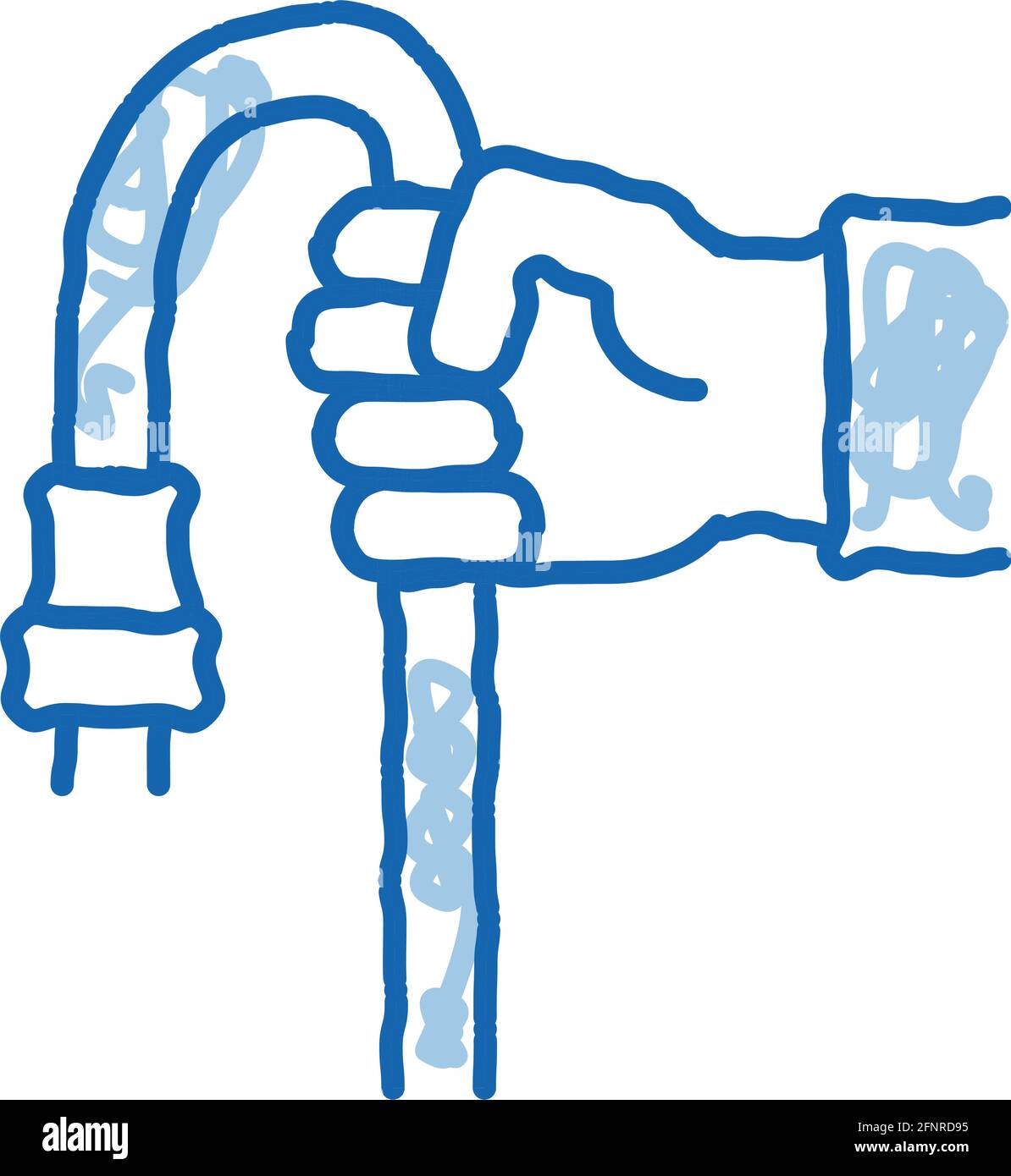 hand holding cable doodle icon hand drawn illustration Stock Vector ...