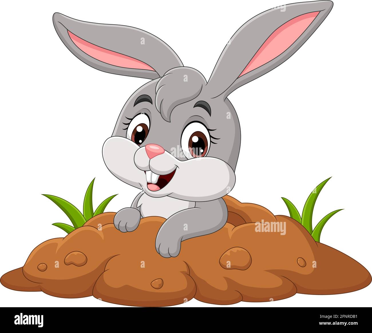 Cartoon little bunny out from hole Stock Vector Image & Art - Alamy