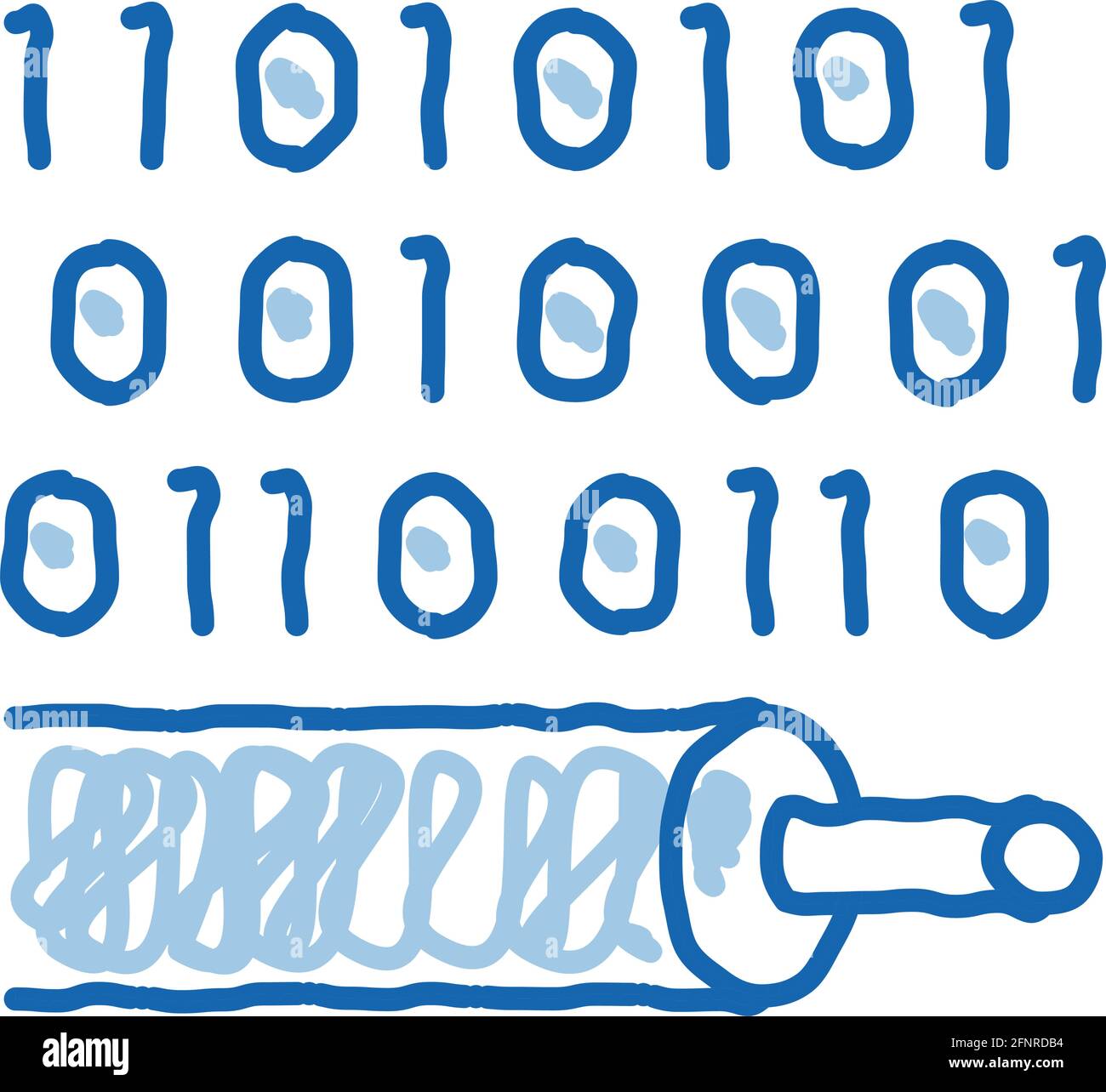 data transfer cable doodle icon hand drawn illustration Stock Vector ...