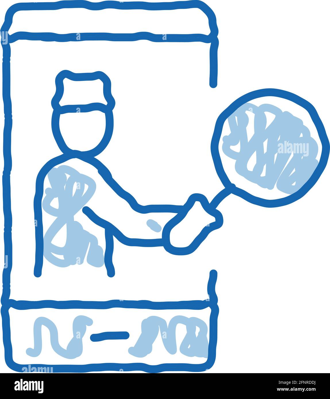 health examination phone call doodle icon hand drawn illustration Stock ...