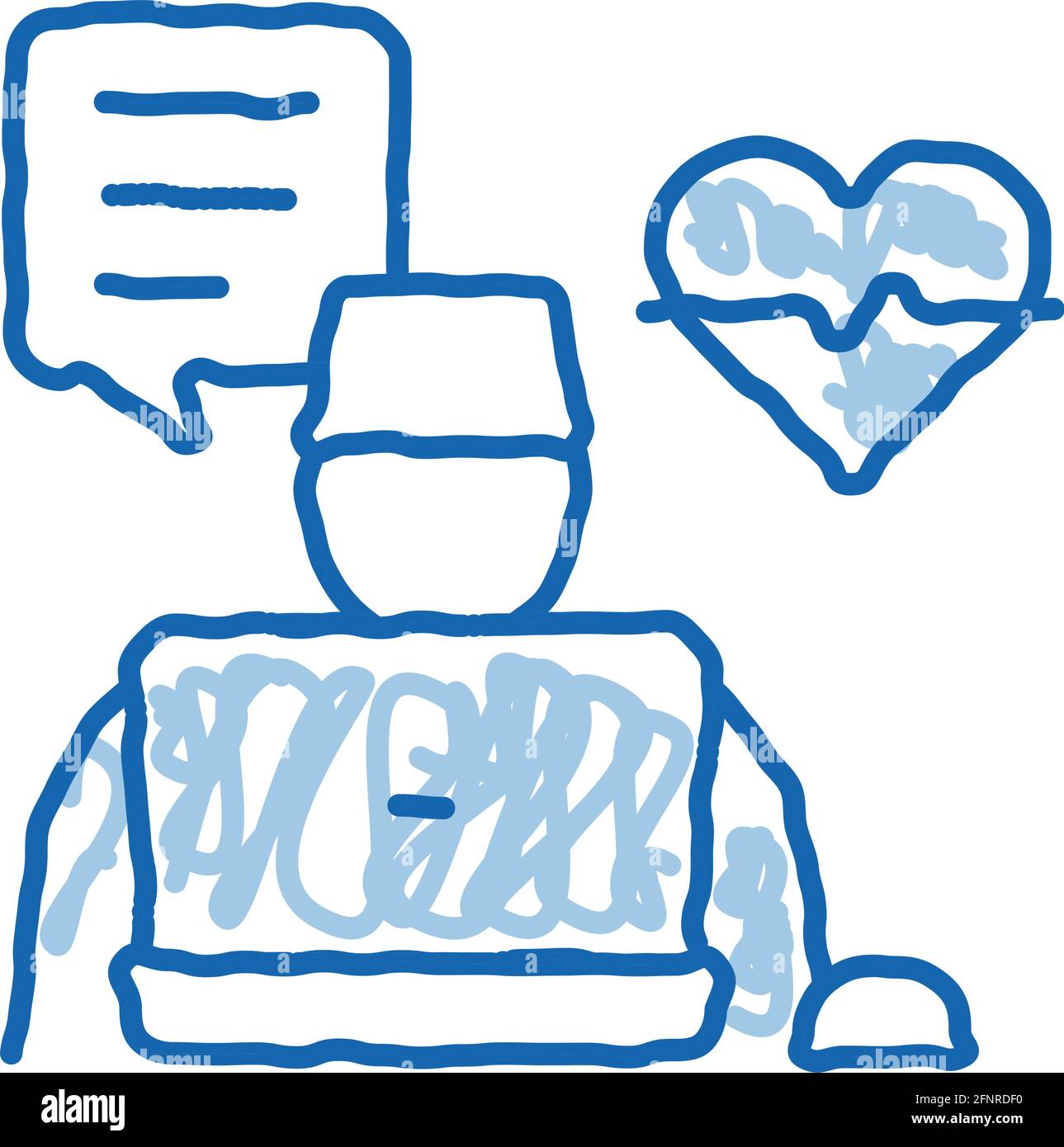 doctor chatting with patient doodle icon hand drawn illustration Stock ...