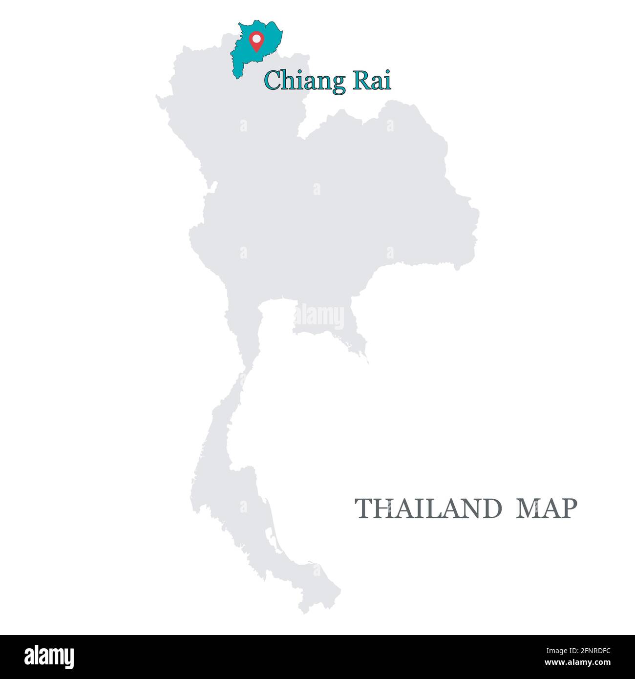 Maps of Thailand with blue maps pin on Chiang Rai Province Stock Vector ...