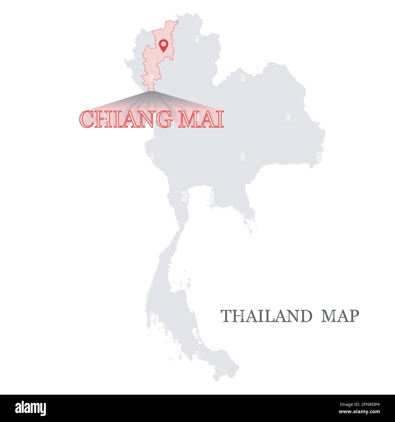Maps of Thailand with red maps pin on soft pink color of Chiang Mai ...