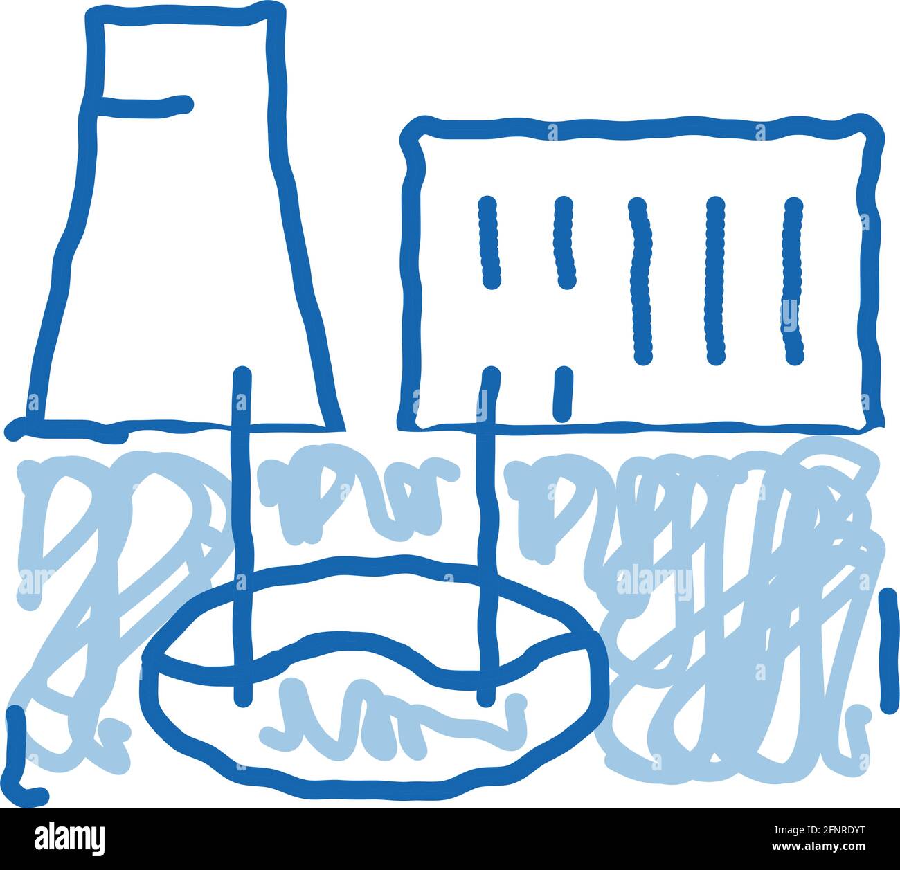 nuclear power plant doodle icon hand drawn illustration Stock Vector ...