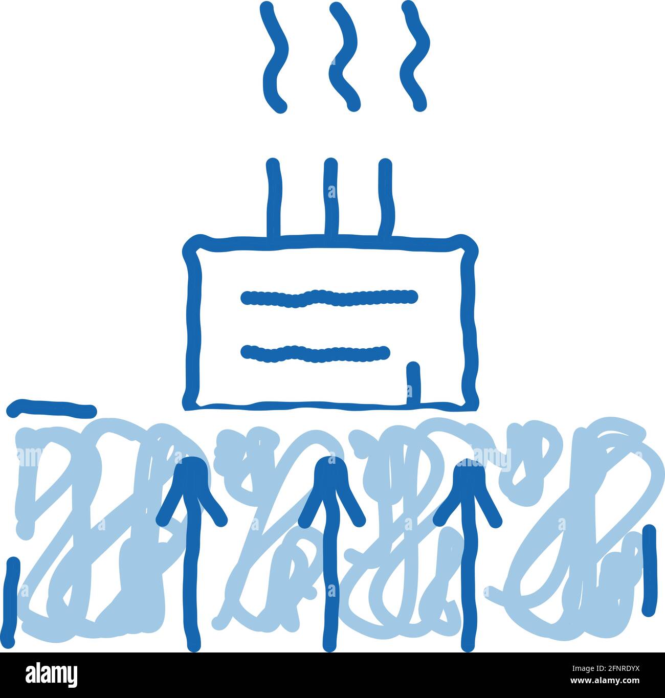 geothermal heating factory doodle icon hand drawn illustration Stock ...