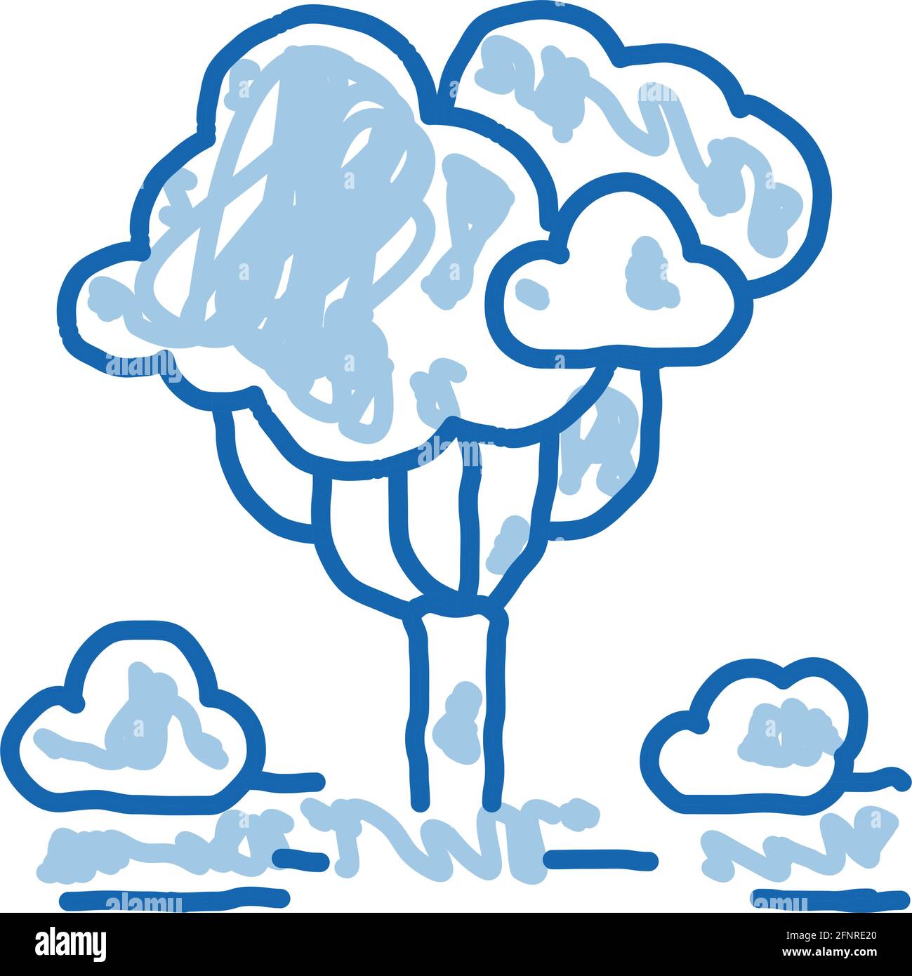 jungle forest tree doodle icon hand drawn illustration Stock Vector ...