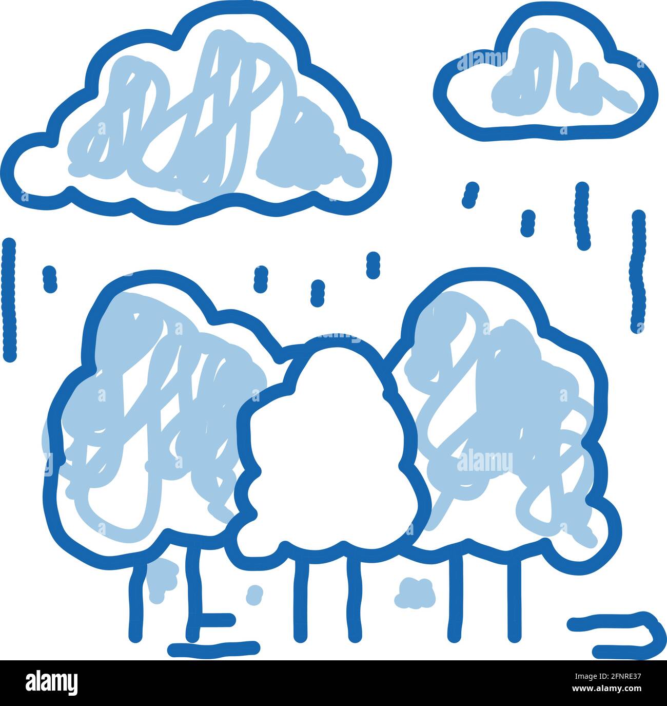 tropical rain doodle icon hand drawn illustration Stock Vector Image ...