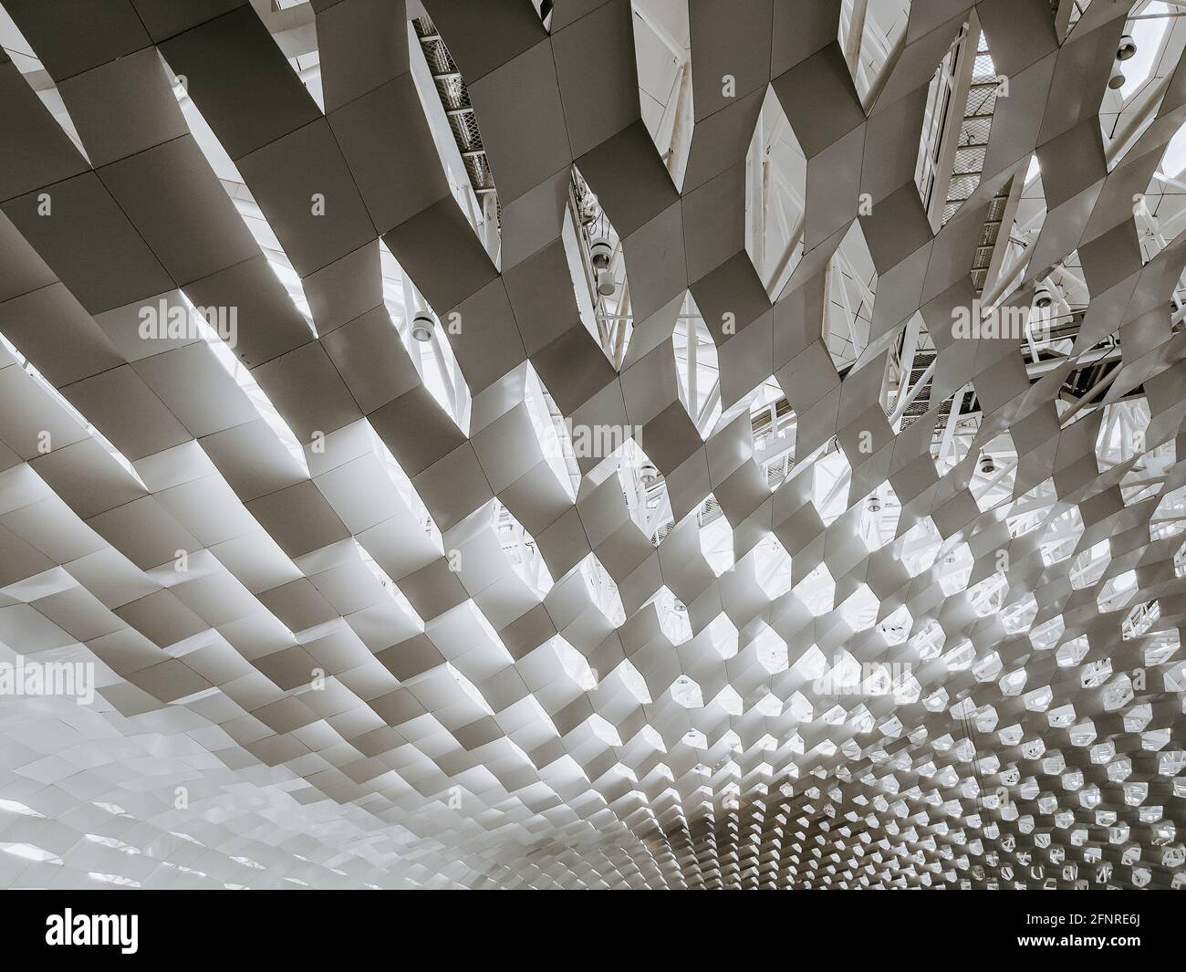 Ceiling of a building with contemporary architectural design Stock ...