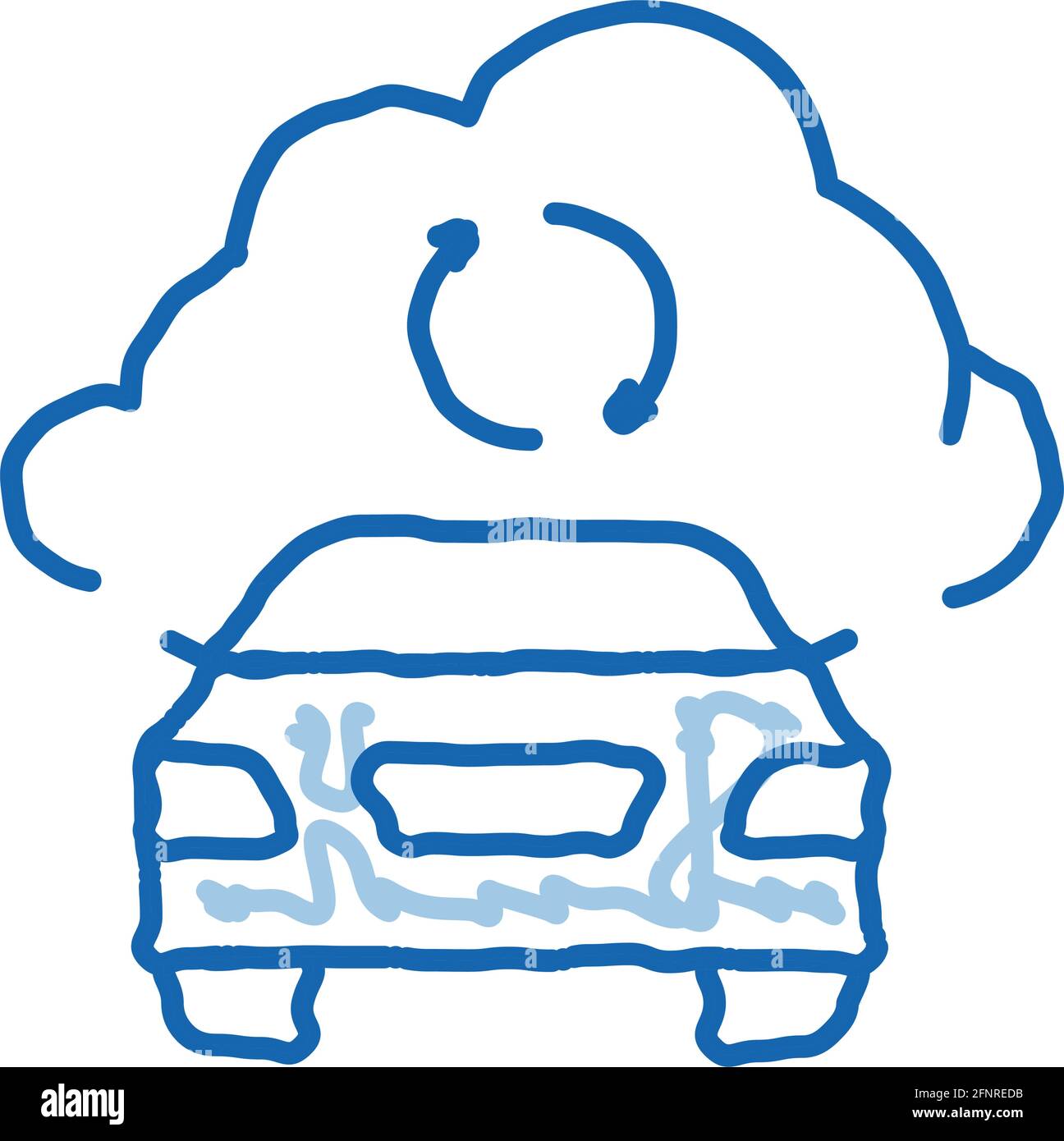 smart car connection cloud doodle icon hand drawn illustration Stock ...