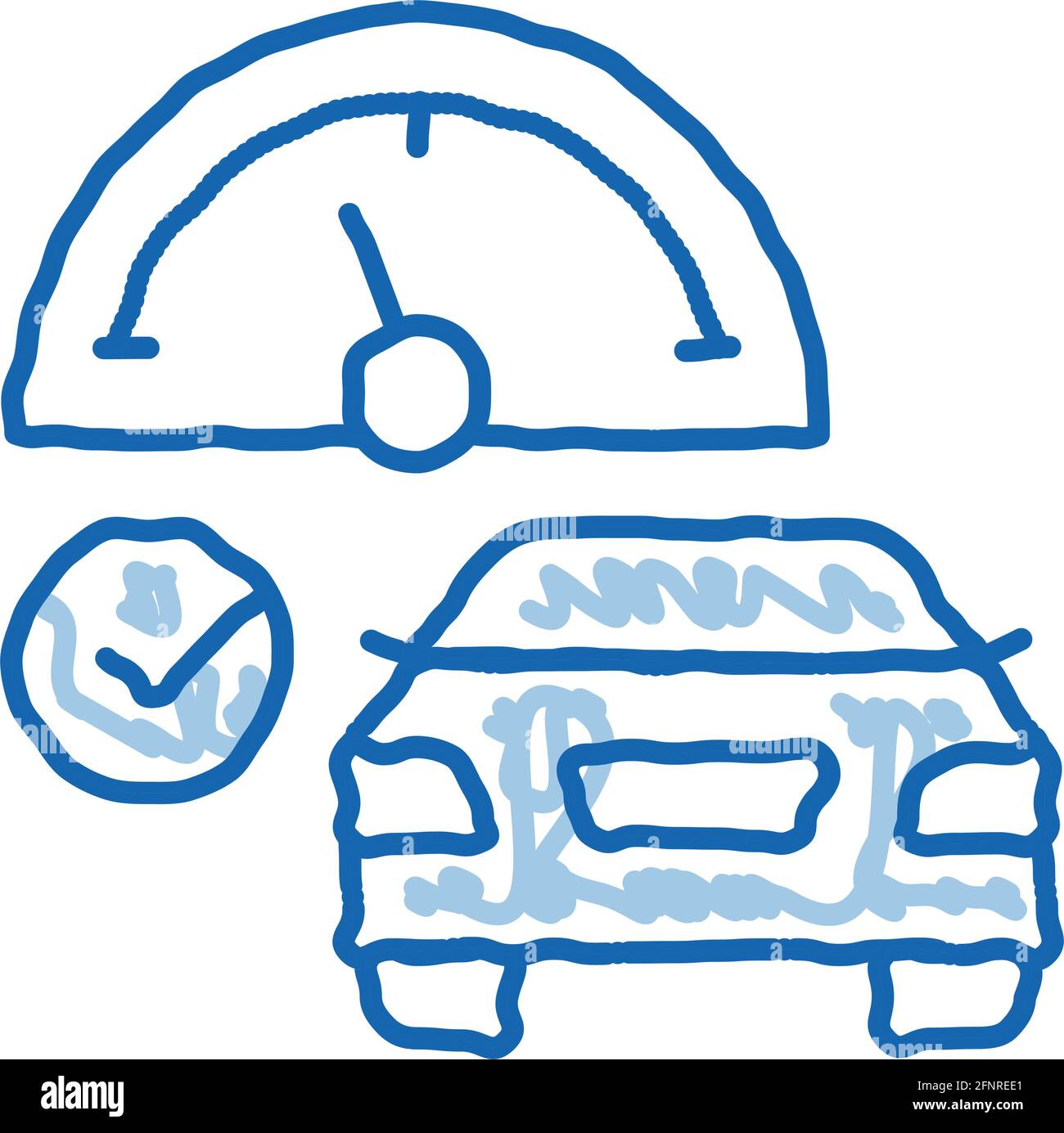 speed control doodle icon hand drawn illustration Stock Vector Image ...