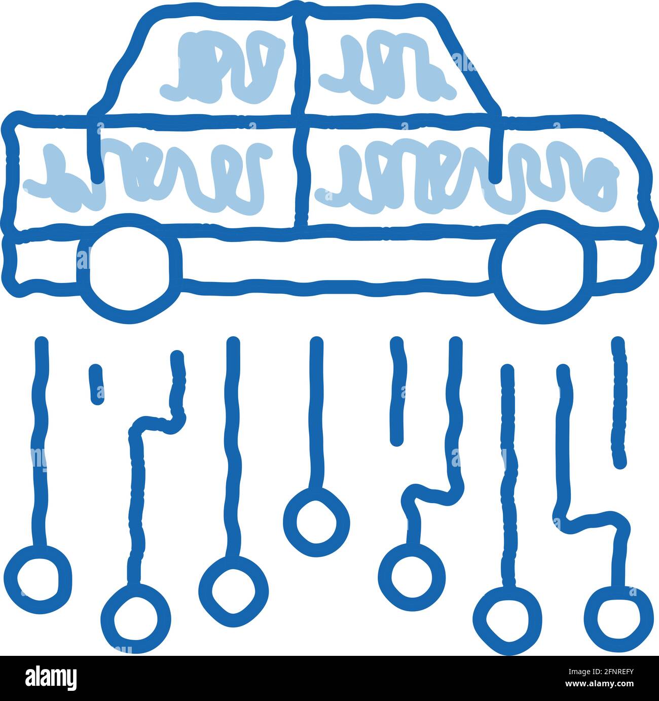 car electronic system doodle icon hand drawn illustration Stock Vector ...