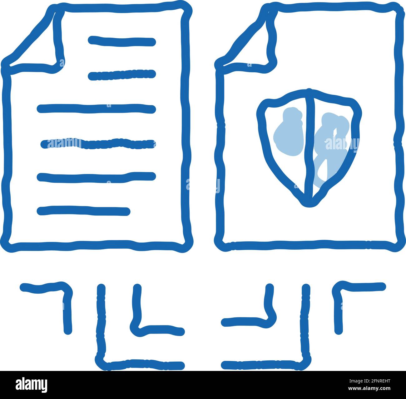 document safety doodle icon hand drawn illustration Stock Vector Image ...