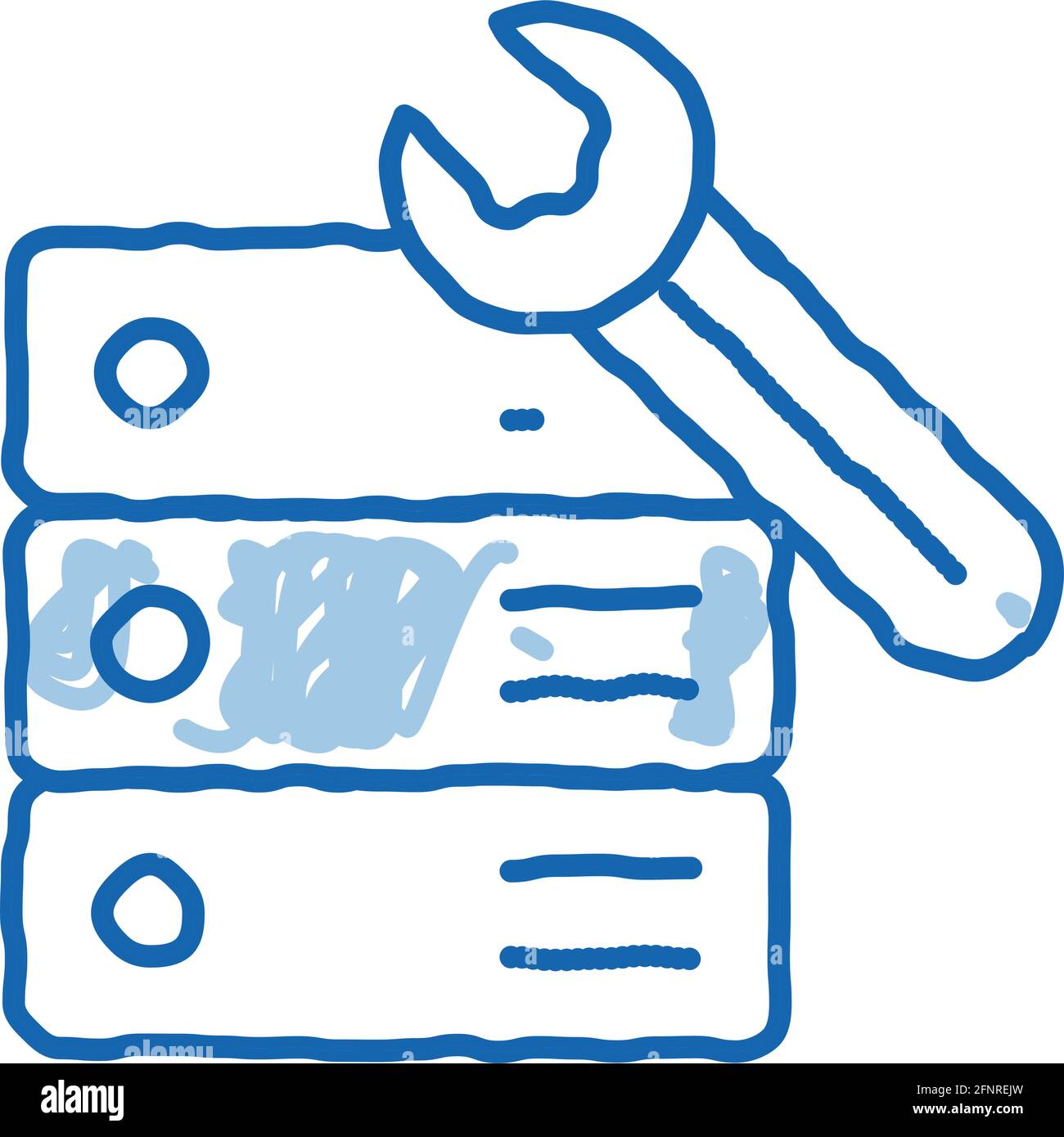 data center server repair doodle icon hand drawn illustration Stock ...