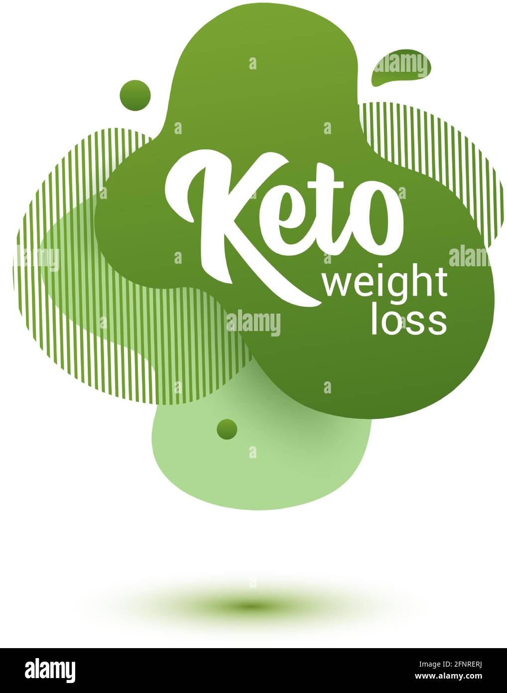 Keto frendly badge. Green amoeba design of sticker for keto diet menu ...