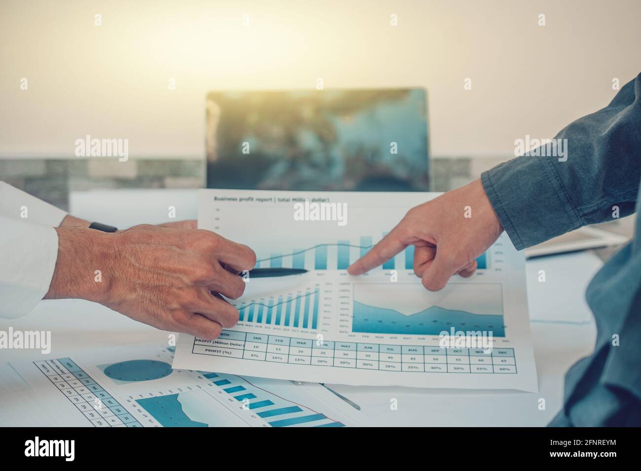 Business team meeting in office teamwork discussion report financial ...