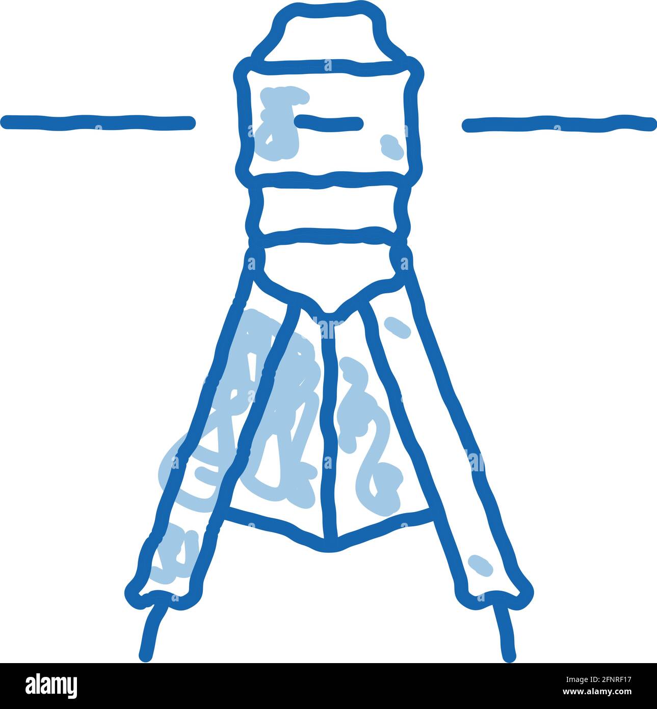 laser level tool doodle icon hand drawn illustration Stock Vector Image ...